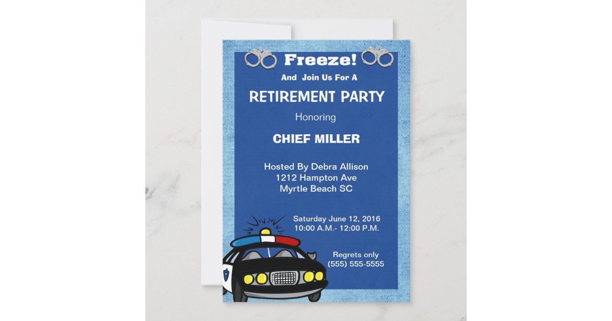 Funny Chief of Police Retirement Invitation | Zazzle