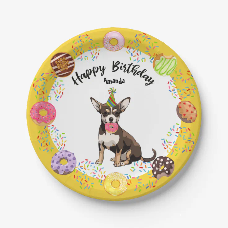 Funny Chihuahua Birthday Party Paper Plate | Zazzle