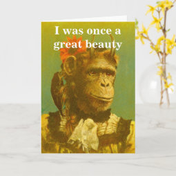 Funny Chimp Greetings Card | Zazzle