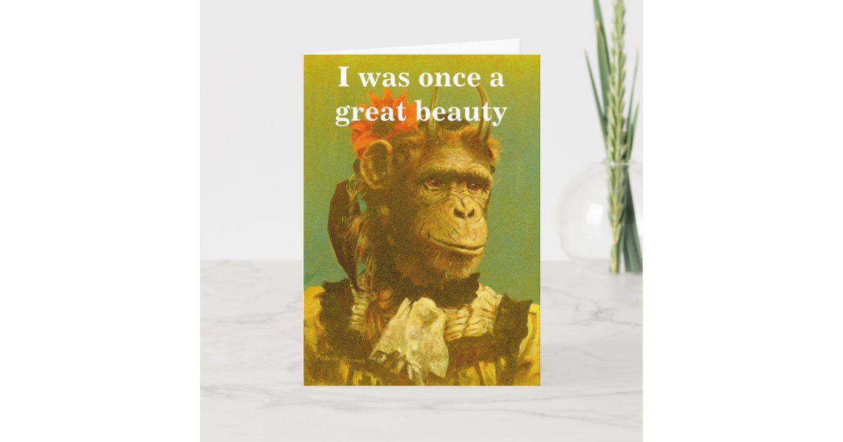 Funny Chimp Greetings Card | Zazzle