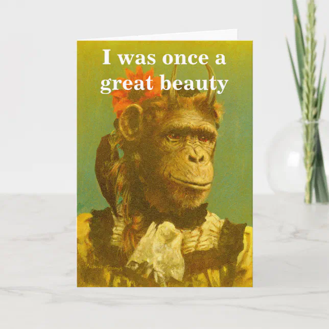Funny Chimp Greetings Card | Zazzle