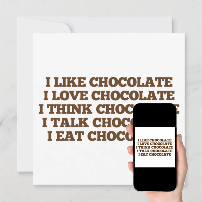 Funny Chocolate Saying quote Invitation | Zazzle