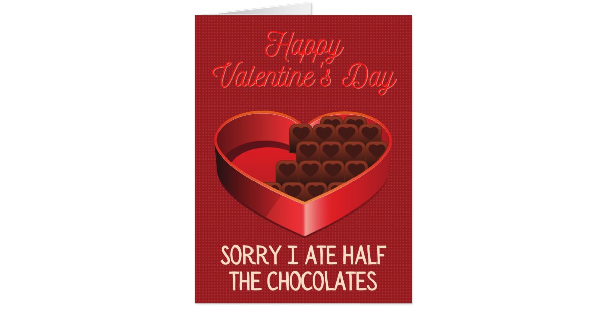 Funny Chocolates Custom Photo Giant Valentine Card | Zazzle