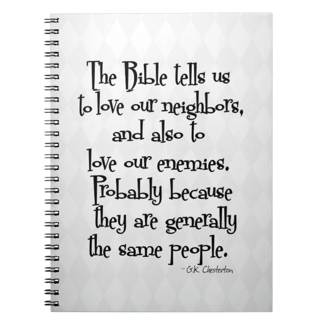 Funny Christian Religious Quote GK Chesterton Notebook | Zazzle