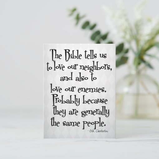 Funny Christian Religious Quote GK Chesterton Postcard | Zazzle