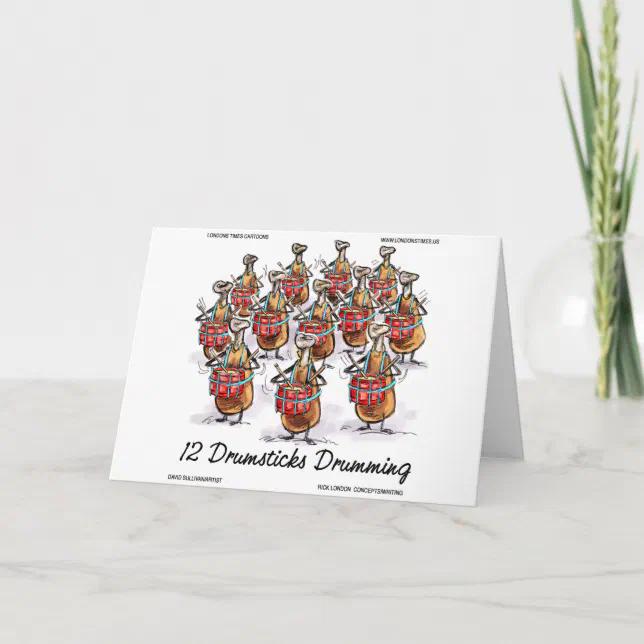 Funny Christmas 12 Drumsticks Drumming Gifts & Tee Holiday Card | Zazzle