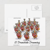 Funny Christmas 12 Drumsticks Drumming Gifts & Tee Holiday Postcard ...