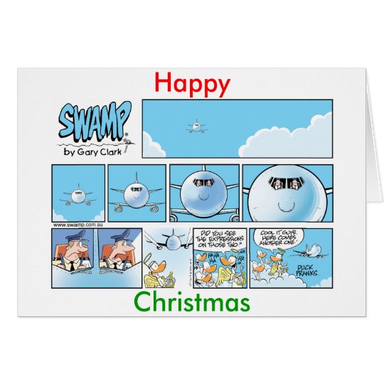 Funny Christmas Aviation Cartoon Card | Zazzle.com