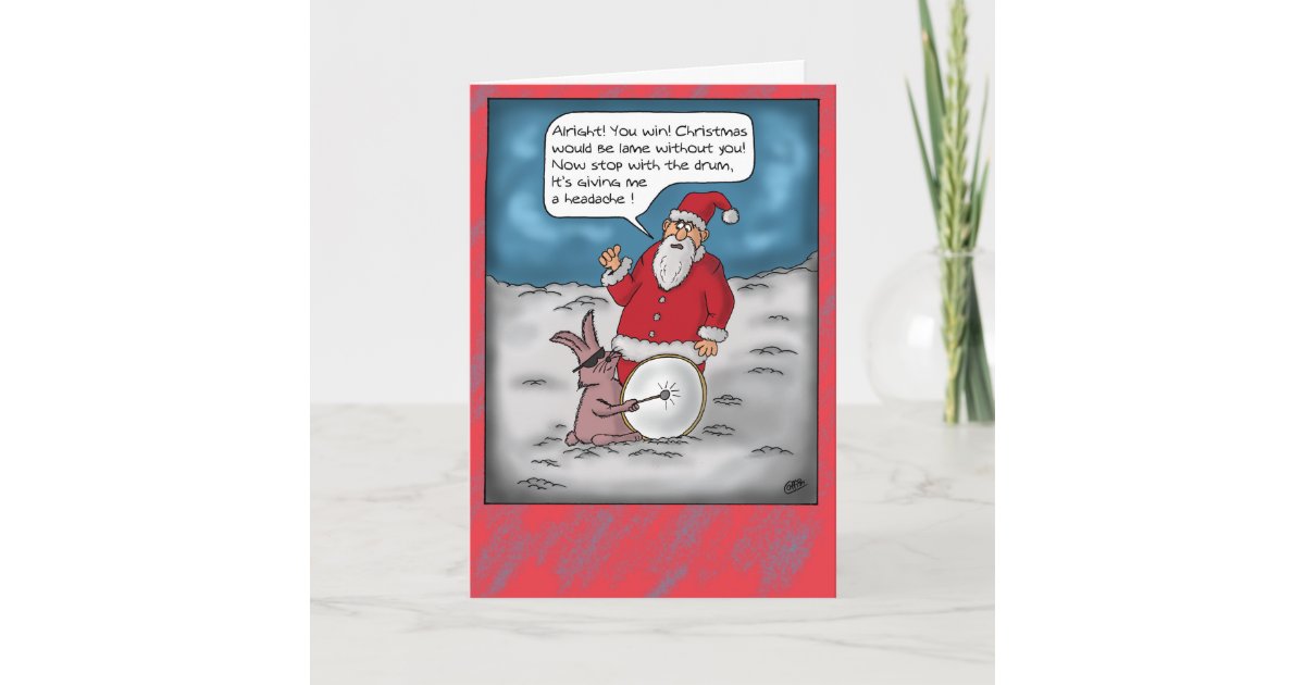 Funny Christmas Cards: Christmas Drums Holiday Card | Zazzle