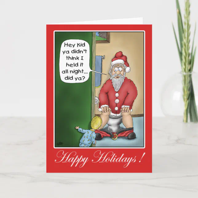 Funny Christmas Cards: Pit Stop Holiday Card | Zazzle