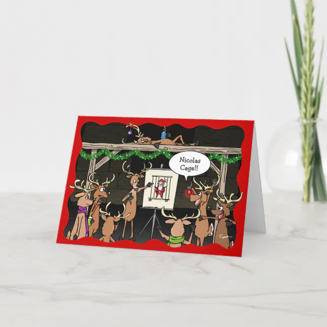 Funny Christmas Cards | Rudolph Reindeer Games | Zazzle