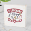 Funny Christmas Decor Cocktails Wooden Box Sign | Zazzle