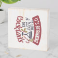 Funny Christmas Decor Cocktails Wooden Box Sign | Zazzle