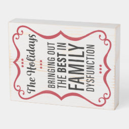 Funny Christmas Decor Wooden Box Sign | Zazzle