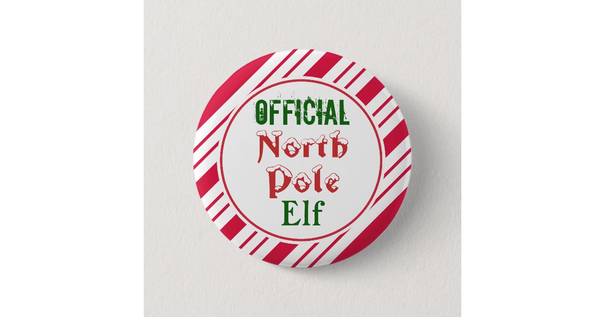 Funny Christmas Elf Button Pin | Zazzle
