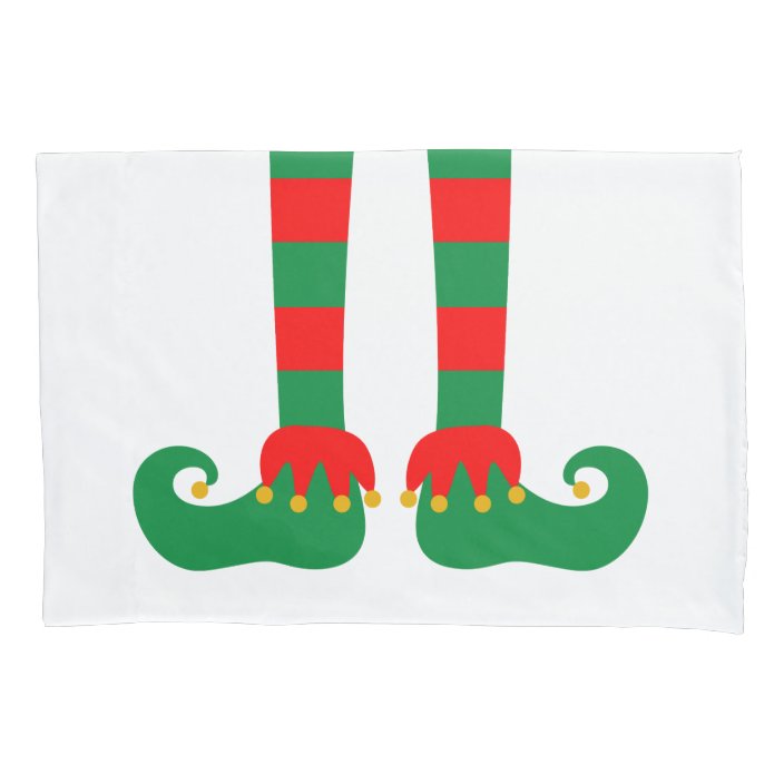 Funny Christmas elf feet pillowcase for bedroom | Zazzle.com