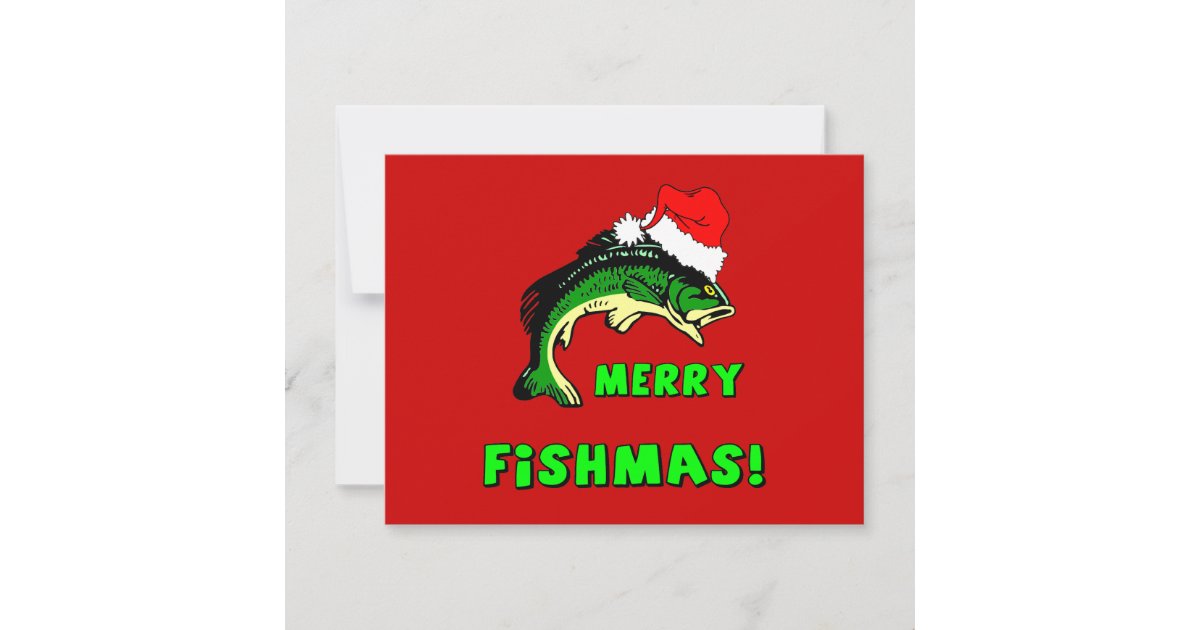 Funny Christmas fishing Holiday Card | Zazzle