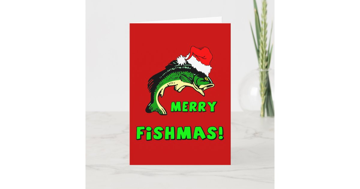 Funny Christmas fishing Holiday Card | Zazzle
