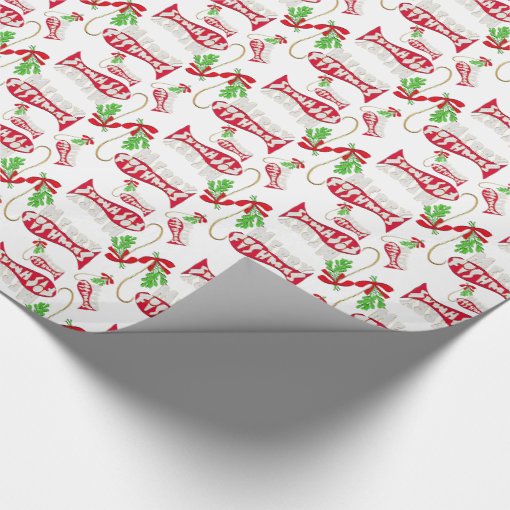 Funny Christmas Fishing - Merry Fishmas 2 Wrapping Paper | Zazzle