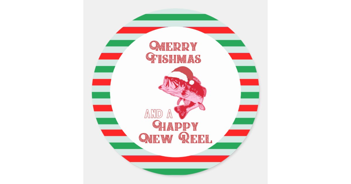 Funny Christmas Fishing Quote For Fishermen Classic Round Sticker | Zazzle