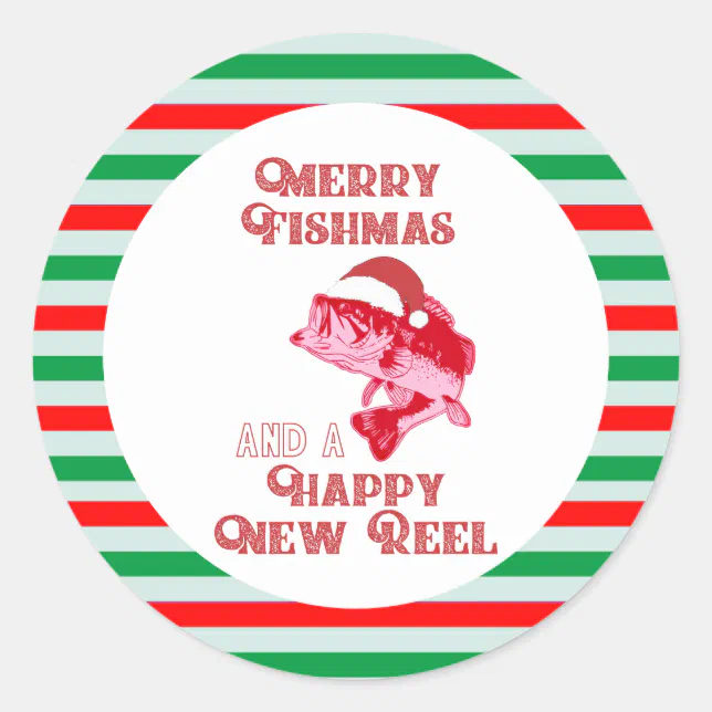 Funny Christmas Fishing Quote For Fishermen Classic Round Sticker | Zazzle