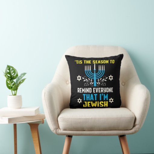 Funny Christmas Hanukkah Jewish Menorah Humor Throw Pillow | Zazzle