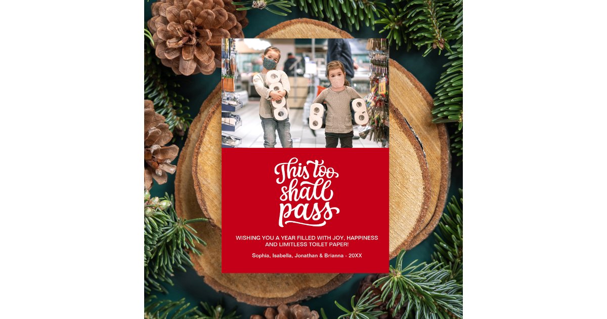 Funny Christmas Holiday Family Photo Custom Text | Zazzle