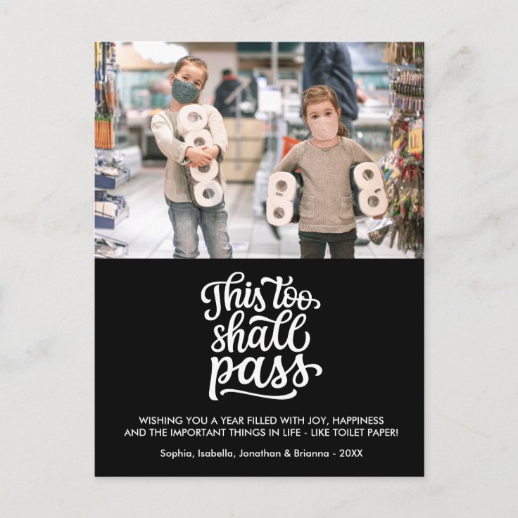 Funny Christmas Holiday Family Photo Custom Text Postcard | Zazzle