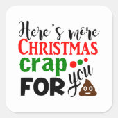 Funny Christmas Holiday poop Square Sticker | Zazzle