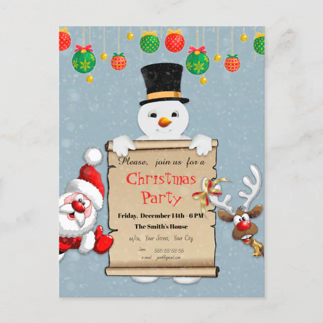 Funny Christmas Invitation for Christmas Party | Zazzle