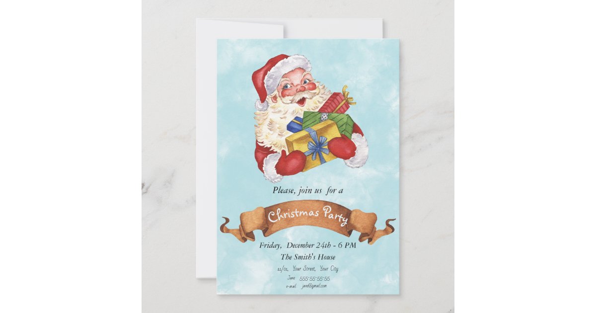 Funny Christmas Invitation with Santa Claus | Zazzle
