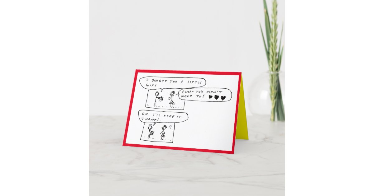 Funny Christmas Miser Cartoon Joke Holiday Card | Zazzle