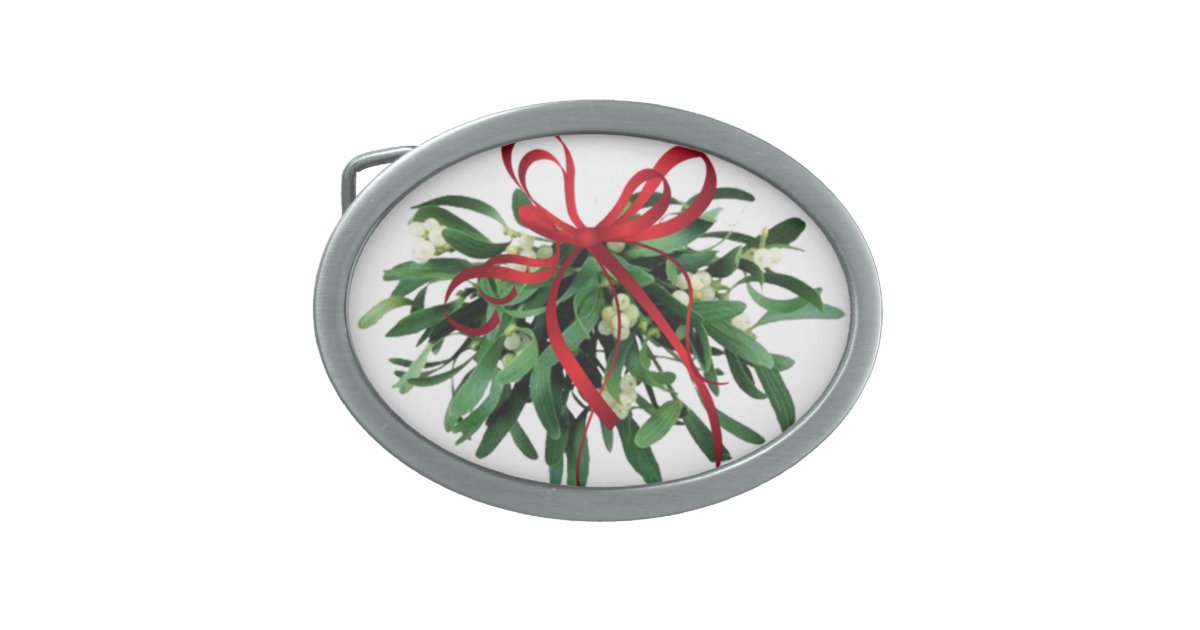 Funny Christmas Mistletoe Belt Buckle | Zazzle