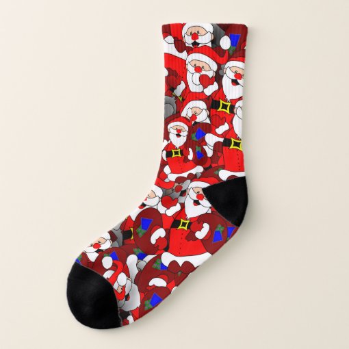 Funny Christmas Modern Whimsical Santa Collage Socks | Zazzle