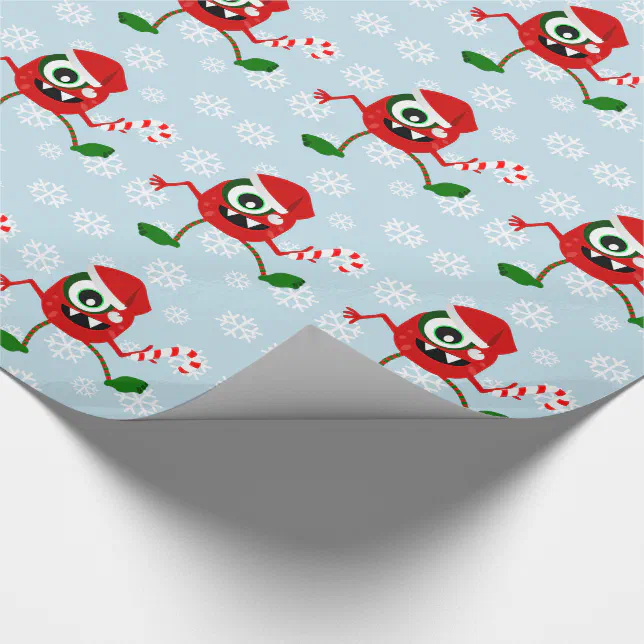 Funny Christmas Monster Wrapping paper | Zazzle