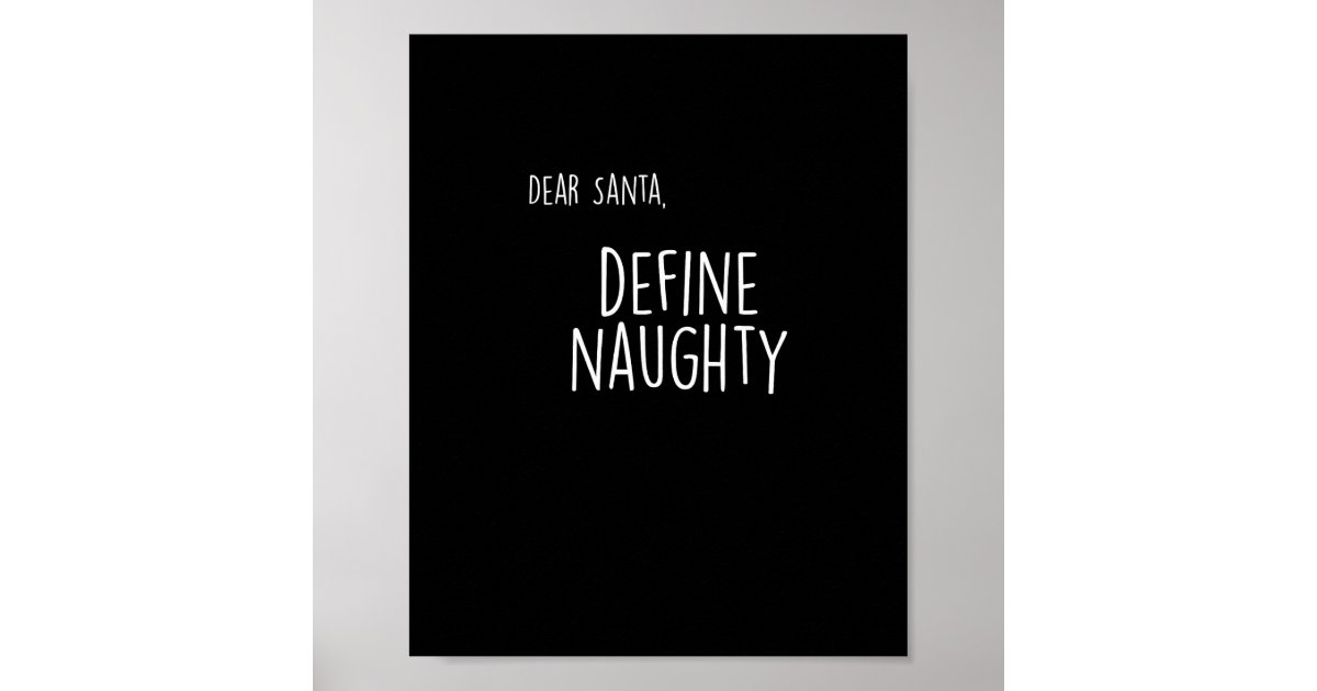 Funny Christmas Naughty Nice Santa Checklist Poster | Zazzle