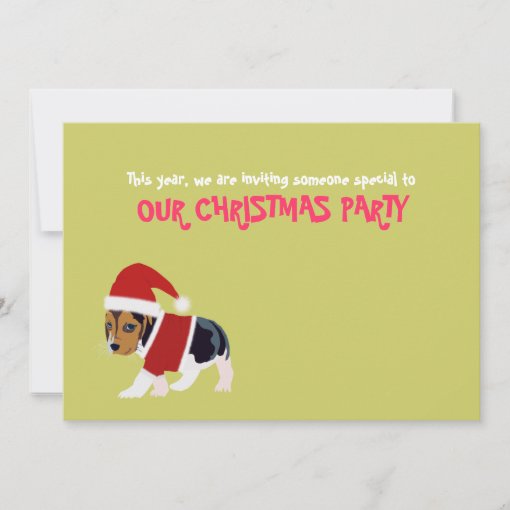 Funny Christmas Party Invitation Card (Dog) | Zazzle