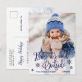 Funny Christmas PHOTO Baby It's Cold Outside Holiday Postcard | Zazzle