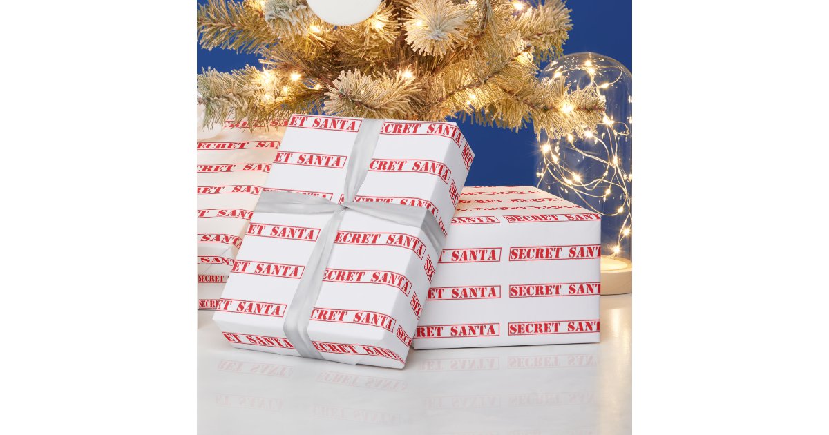 Funny Christmas Red Secret Santa Wrapping Paper | Zazzle