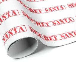 Funny Christmas Red Secret Santa Wrapping Paper | Zazzle