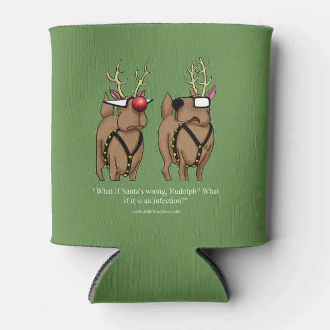Funny Christmas Reindeer Can / Bottle Cooler | Zazzle