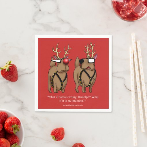 Funny Christmas Reindeer Humor Napkins | Zazzle