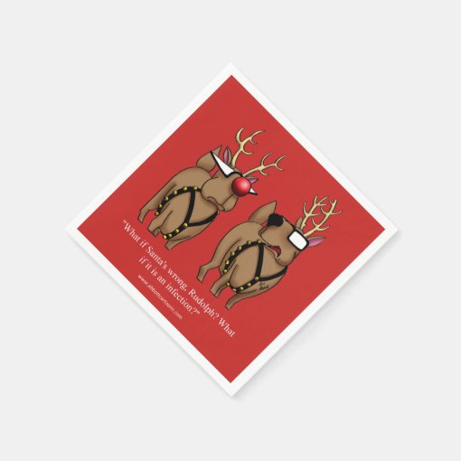 Funny Christmas Reindeer Humor Napkins | Zazzle