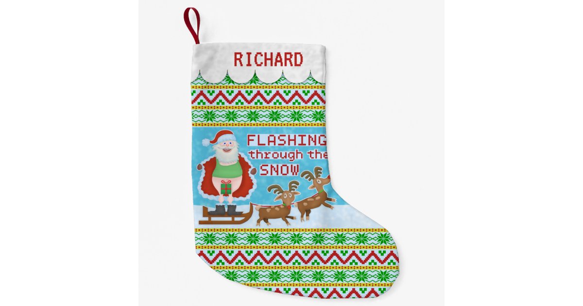 Funny Christmas | Santa Claus Flashing Thru Snow Small Christmas ...