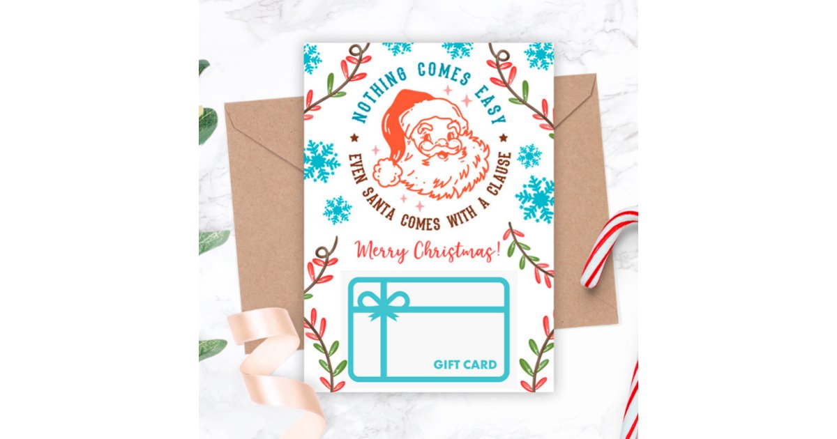 Funny Christmas Santa Claus Gift Card Holder | Zazzle