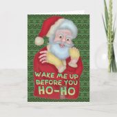Funny Christmas Santa Claus Humor Wake Me Up Card | Zazzle