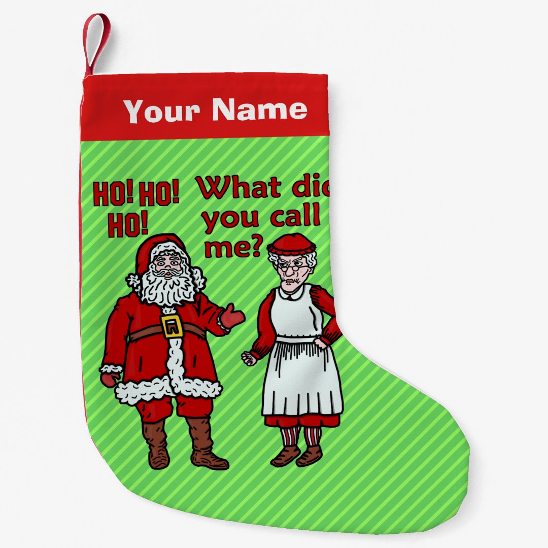 Funny Christmas Santa Claus & Mrs Joke Custom Name Small Christmas ...