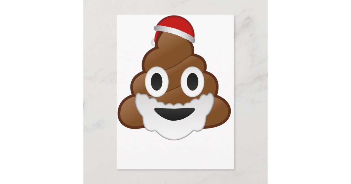 Funny Christmas Santa Poop Emoji Holiday Postcard | Zazzle