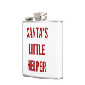 Funny Christmas santa's little helper flask xmas | Zazzle