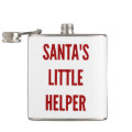 Funny Christmas santa's little helper flask xmas | Zazzle